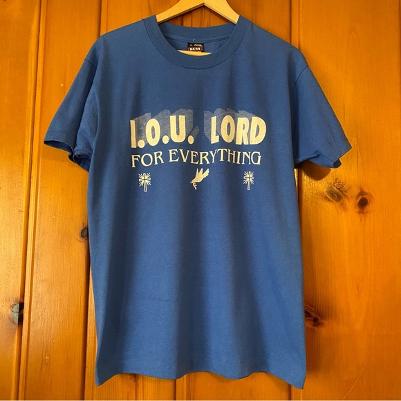 Fruit of the Loom | Shirts | Vintage Jesus T Shirt Iou Lord Single ...